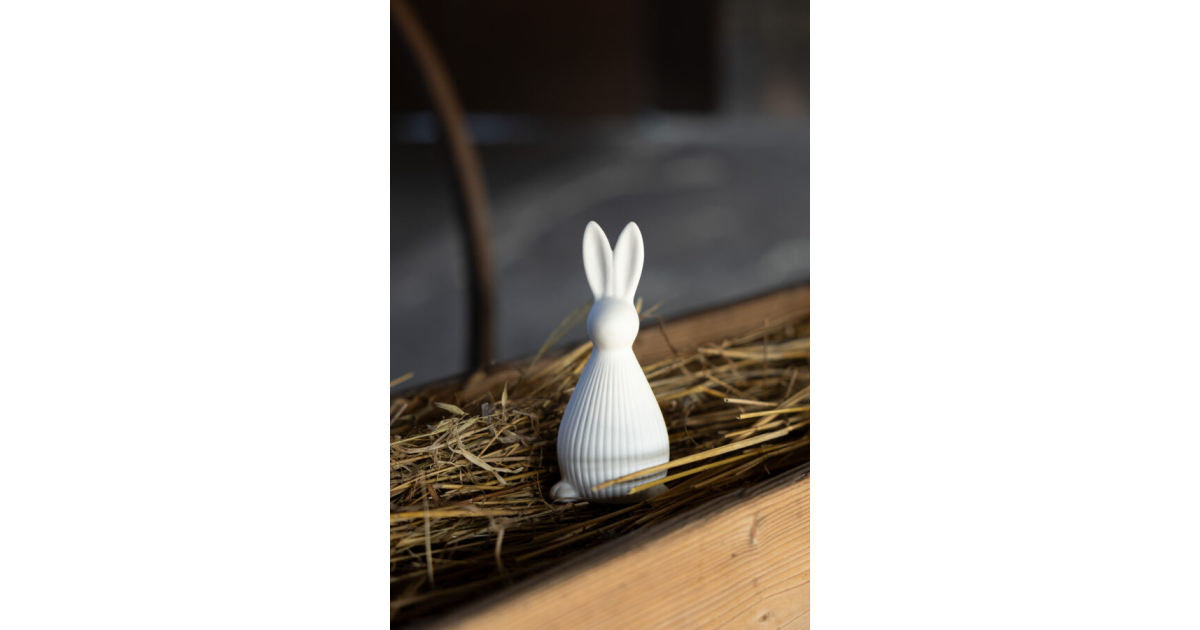 Velikonoční dekorace zajíček Selma White 16 cm | Elarte