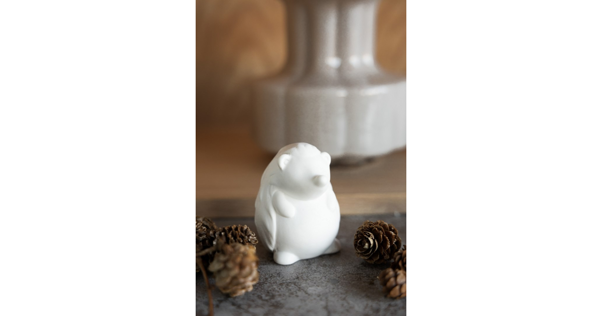 Keramická dekorace ježeček Rufus White 7 cm | Elarte